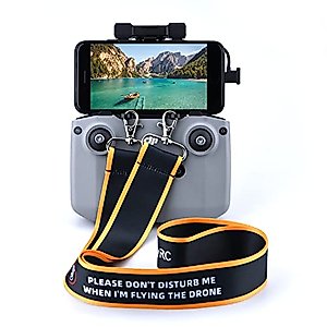 HeiyRC Dual Hooks Neck Strap for DJI AIR 3/Mini 2/Air 2S/Mavic 3/Air 2/Mini 3 Pro Remote Controller Anti-Fall Lanyard Mount (Please Don't Disturb Me When I'm Flying The Drone)