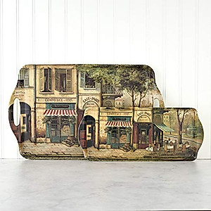Pimpernel Parisian Scenes Collection Sandwich Tray | Serving Platter | Crudité and Appetizer Tray for Indoor and Outdoor use | Made of Melamine | Measures 15.1" x 6.5" | Dishwasher Safe
