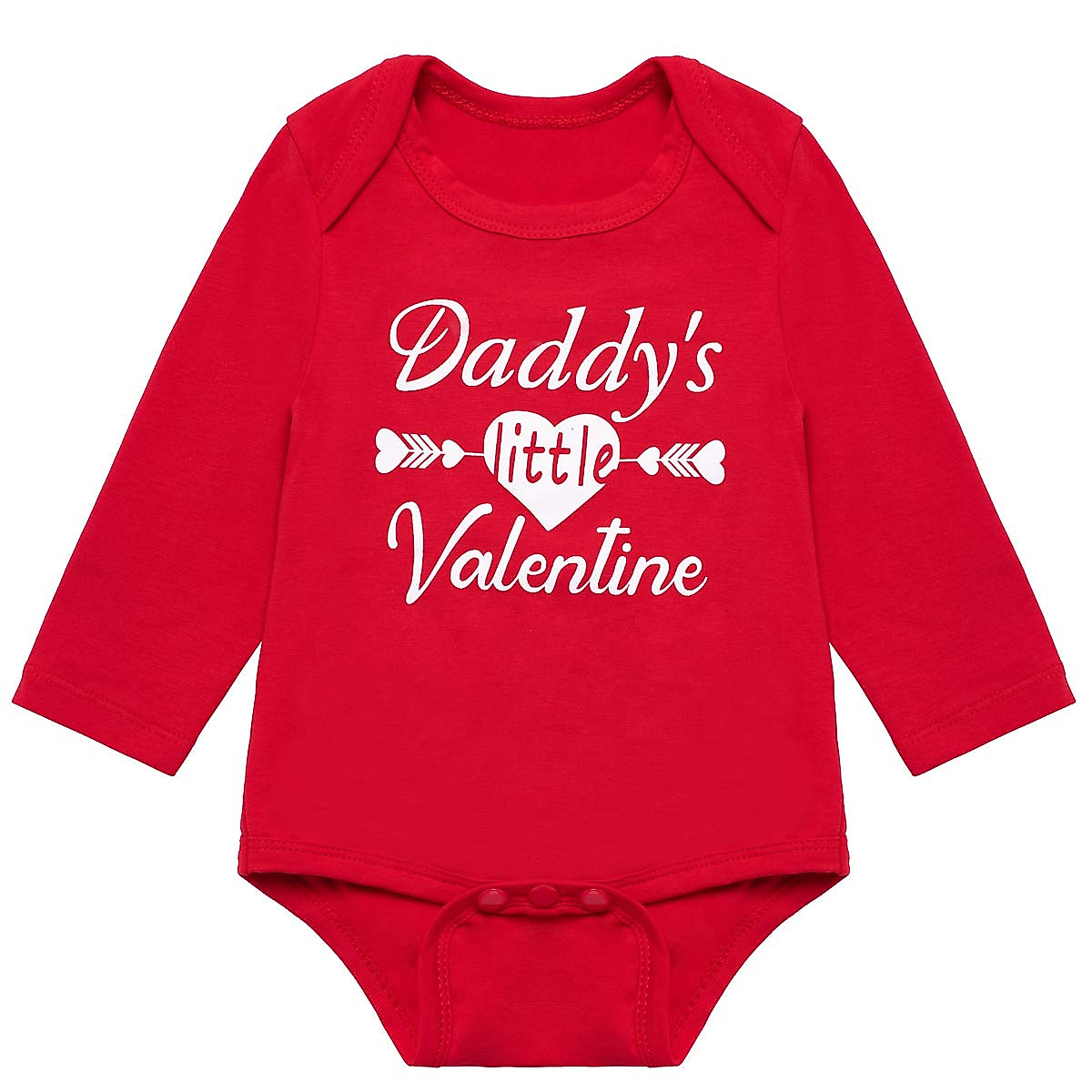 Newborn Baby Girls Valentines'Day Daddy's Little Valentine Outfits Clothes(0-3Months) Red