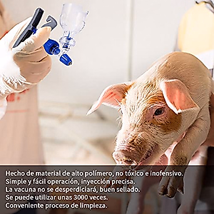 Animal Syringe Veterinary Tool,5ml Veterinary Injector Automatic Self Refill Syringe for Livestock Cattle Chicken Sheep Hog