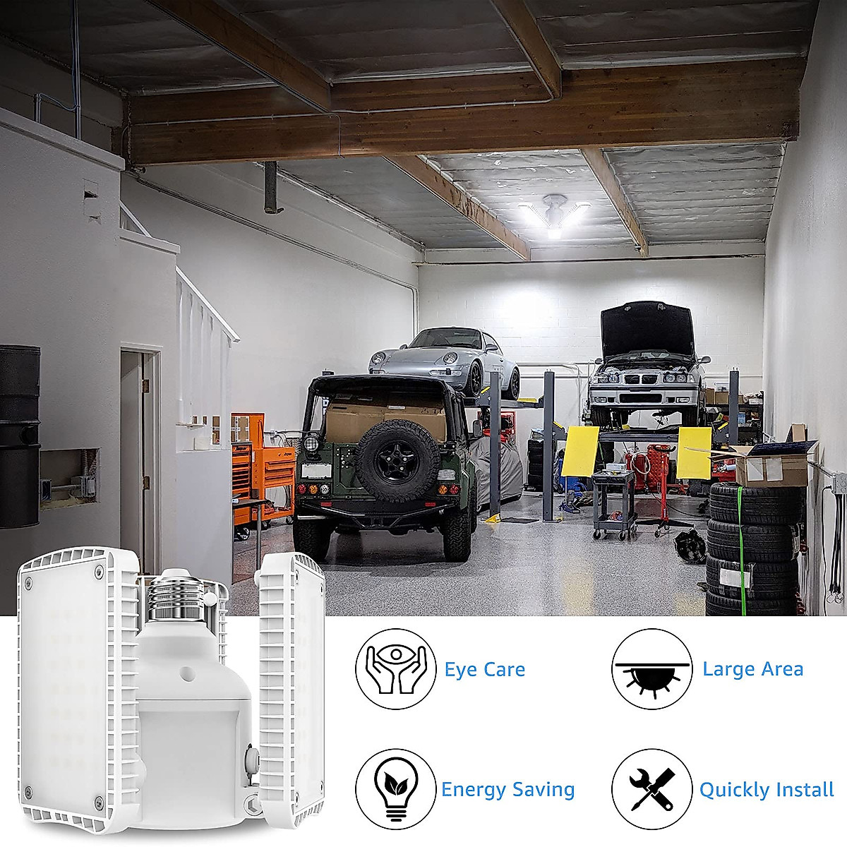 Olafus Motion Sensor LED Ceiling Light, 800LM Battery Operated Ceiling Light, 5000K Motion Activated Light for Closet Shower Room Stairs Hallway Bathroom, Orange