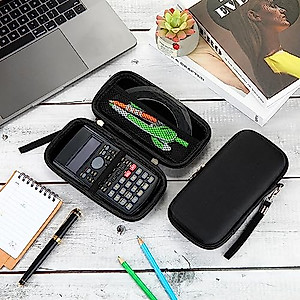 Hoteam 10 Pcs Scientific Calculator Case Graphing Calculator Case for Hard Travel Protective Case 7.3'' x 3.5'' Calculator Storage Holder Organizer with Mesh Pocket for Students, Worker (Black)