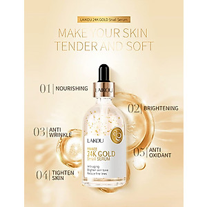 MIESCHER Snail Serum for Face,Hyaluronic Acid Serum with Vitamin B3 Oil Niacinamide Serum Facial 24k Gold Snail Collagen Reduces Fine Lines Brightening Nourishing Hydrating Face Serum Skincare Product