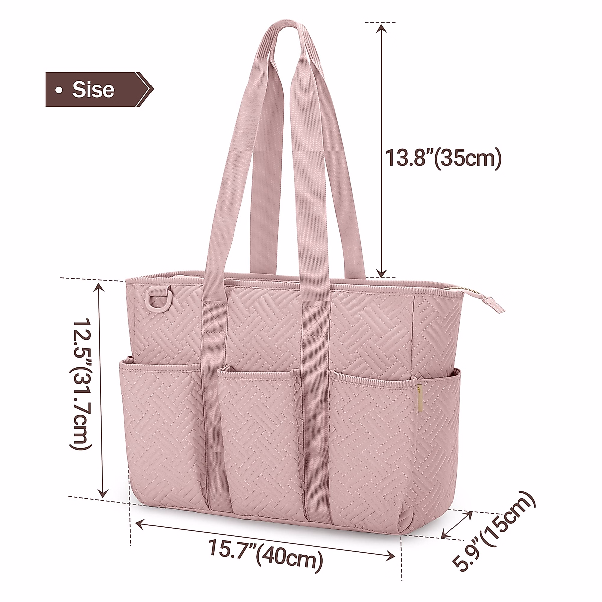 Fasrom Nurse Tote Bag for Work Nurses, Clinical Bag for Nursing Students and Home Health Care Staff, Pink (Empty Bag Only)