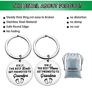 New Grandparents Gift Keychain Grandchild Announcement Gift for Grandma Grandpa to Be Keyring Jewelry New Grandpa and Grandma Gift promoted to grandparents keychain Baby Announcement Gift