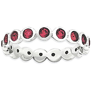 IceCarats 925 Sterling Silver July Stackable Ring size 8