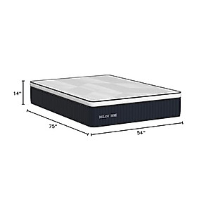 Full Mattress, DIGLANT 14 Inch Hybrid Mattress, Medium Plush Feel Memory Foam Euro Top Mattress in a Box and Pocket Springs, CertiPUR-US Certified, Balance Support & Pain-Relief Full Size Mattress