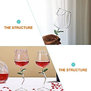 Martini Glasses Cup Flower Shaped Glasses Drinking Cup Wine Glasses Delicate Champagne Cup Glass Goblet Rose Design Wine Cup Liquor Holder Wine Glasses