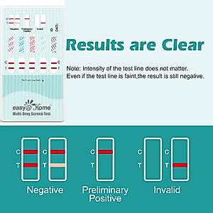 Easy@Home 10 Panel Instant Drug Test Kits - Testing Marijuana (THC), Opiate(OPI 2000), Cocaine(COC), AMP, BAR, BZO, MDMA, MET, MTD, PCP - Urine Dip Drug Testing -#EDOAP-3104-2 Pack