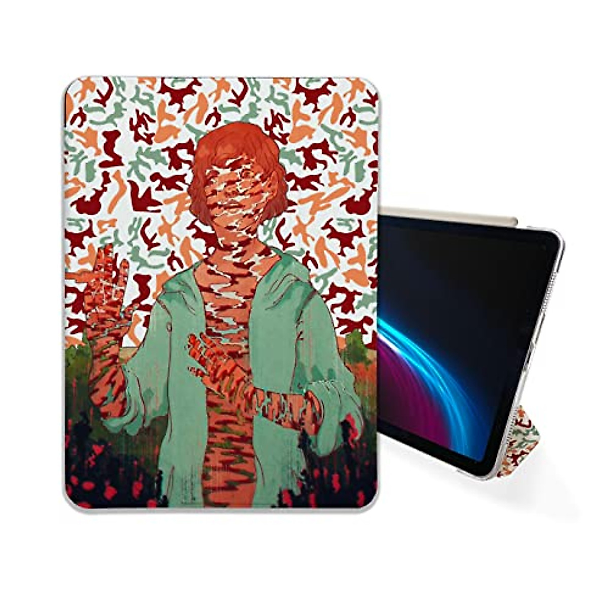 Cute Abstract Painted Girl case Compatible with iPad Mini Air Pro 7.9 8.3 9.7 10.2 10.9 11 12.9 inch Pattern Cover New 2022 2021 Trifold Stand 3 4 5 6 7 8 9 Generation 571 (10.9" Air 4)