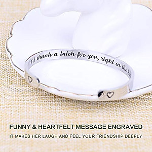 Friend Gifts for Women Funny Small Gifts for Women Best Friend Birthday Female Friendship Gifts for Women Friends Bestie BFF Sister Woman Her - Fun Hidden Message Bracelet