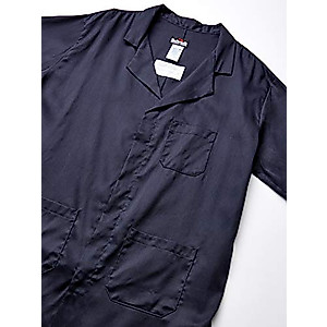 Bulwark FR mens Fr Concealed Snap-front medical lab coats, Navy, X-Large US