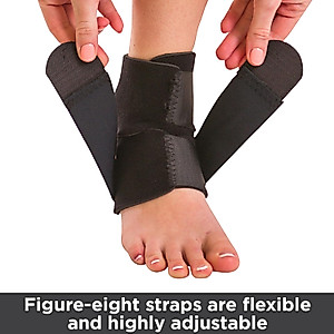 BraceAbility Neoprene Water-Resistant Ankle Brace | Compression Foot Wrap for Swimming, Running, Surfing, Diving, Exercise, Athletic Support & Protection, Sprains, Tendonitis and PTTD Pain (S/M)