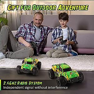 kolegend RC Cars 13 Inch Colorful Bodylight Remote Control Car for Boys 50+min Play with 2 Rechargeable Batteries, 20 km/h All Terrains Off Road RC Trucks Birthday Gift
