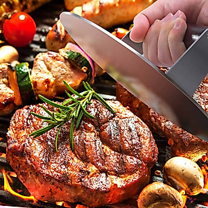 HULISEN 8.5-Inch Burger Press, 2.5 lbs Heavy Duty Bacon & Grill Press, Stainless Steel Smashed Burger Press, Round Smasher with Wood Handle, BBQ Griddle Accessories for Hamburger, Steak, Meat