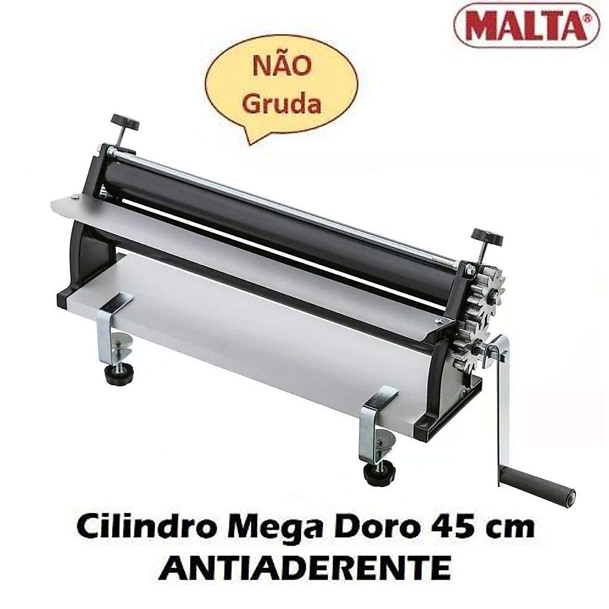 DKN 19-Inch Pizza Dough Roller Machine with Hand Crank - Pasta Maker, Dough Sheeter Features Non-Stick Rollers with Thickness Control - Solid Steel and Aluminum Construction