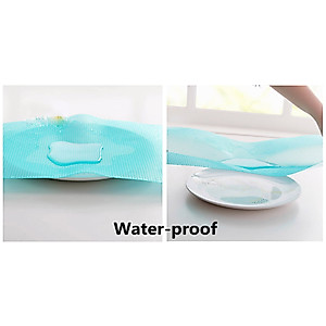 Cafurty 4 Pcs Refrigerator Mats, Fridge Mats Can Be Cut Refrigerator Pads Fridge Pads Vegetable Fruits Fresh Pad Drawer Table Placemats Cabinet Protective Pads Shelves Drawer Mats - Blue