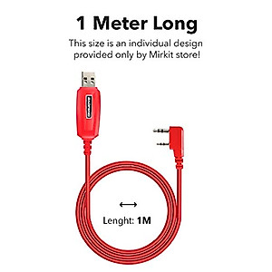 BAOFENG Programming Cable UV-5R/5RA/5R Plus/5RE, UV3R Plus, BF-888S, 5R EX, 5RX3, GA-2S, UV-82 (39 inch Mirkit Red, Version 2022, This one Works!)