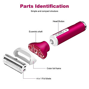FAMKIT Facial Hair Removal for Women, Upgraded Waterproof Painless 4 in 1 Lady Grooming Kit-Facial Hair Remover, Body Shaver, Nose Hair & Eyebrow Trimmer, USB Rechargeable