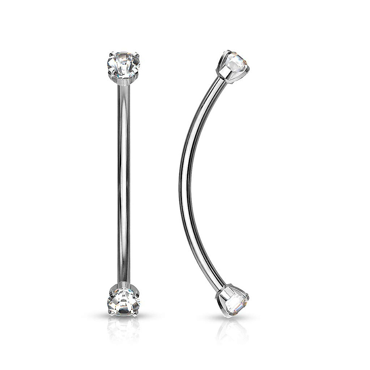 16G-7ZACC Curved Barbell Christina Vertical Hood VCH Heart Jewelry Piercing 1/2 (SILVER) use for eyebrow