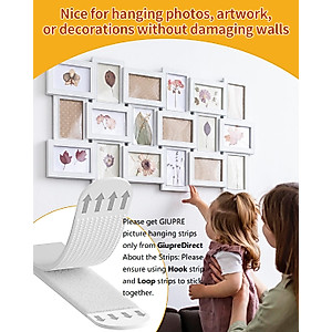 GIUPRE Picture Hanging Strips - 24-Pairs(48 Strips) Wall Sticky for Hanging Pictures on Wall Without Nails, Adhesive Picture Hangers Heavy Duty No Damage Picture Hanging