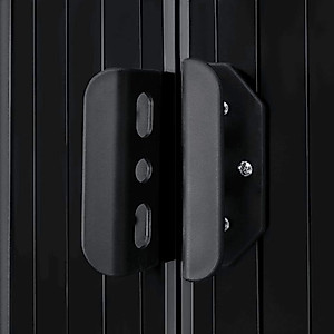 FAMIROSA Garden Storage Shed Double Sliding Doors Outdoor Tood Shed Patio Lawn Care Equipment Pool Supplies Organizer Storage Cabinet Backyard Garden Shed Tool Sheds Anthracite 101.2 x 80.7 x 70.1inch