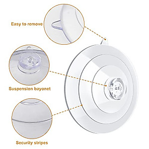 MOROBOR Replacement Ledge Suction Cups, 8pcs 2.5inchPlastic Suction Cups Without Hooks Clear Heavy Duty Suction Cups for Window Shelf, Wreath, Sign,Bird Feeder,Windshield