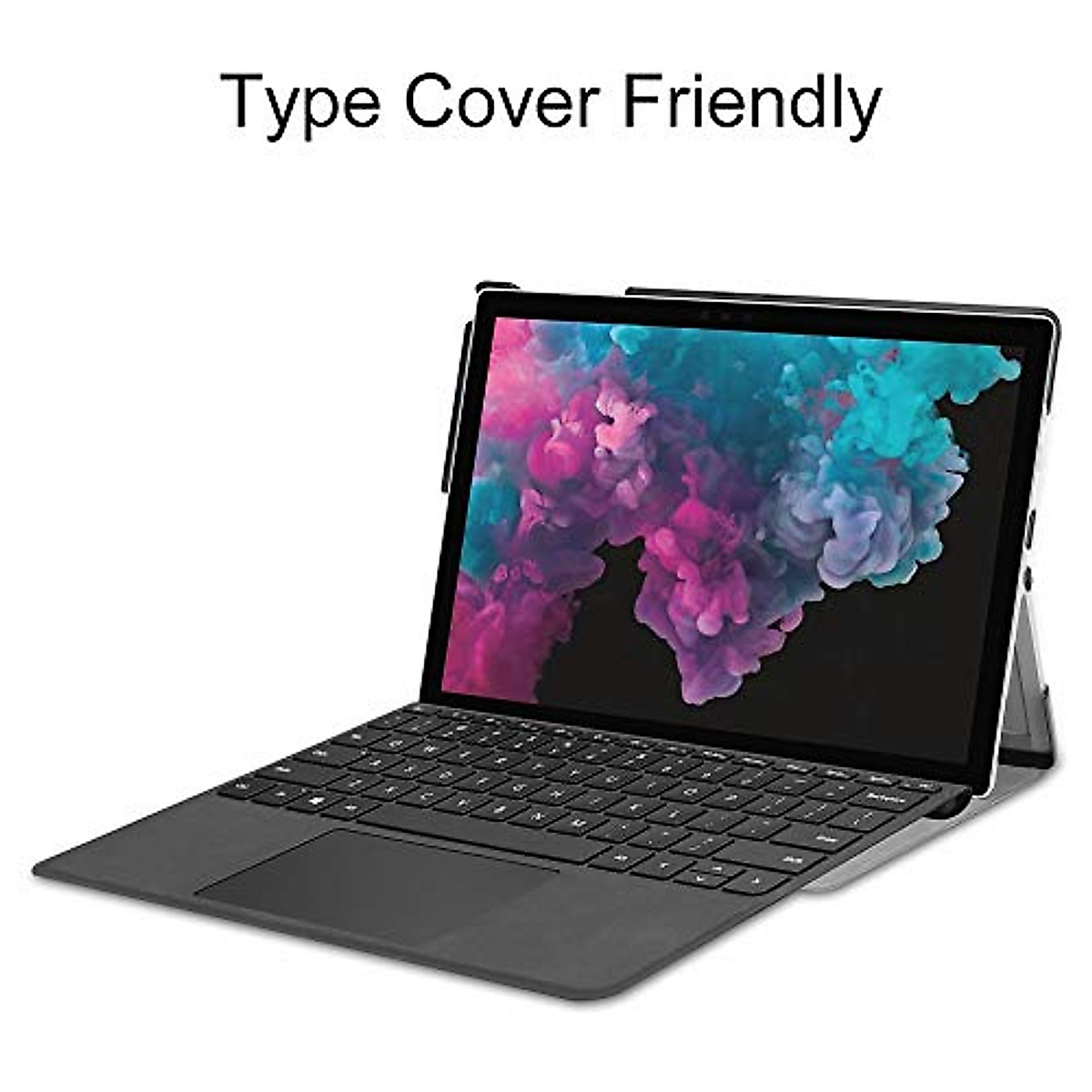 ZZOUGYY Tablet Case for Microsoft Surface Pro 4/5/6/7 12.3" - Ultra Slim Folio Stand, Lightweight Faux Leather, Dark Blue - Luxury Design, Water Resistant, Perfect for Working and Entertaining