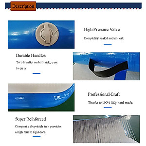 INFUNTABLE Inflatable Gymnastic Air Tumbling Practice Track Floor 10ft 13ft 16ft 20ft Exercise Mat With Pump 8In Thickness For Outdoor Yoga Training Cheerleading Beach Home Use (P2-Blue, 13ft x 6ft x 8in (4mx1.8mx0.2m))