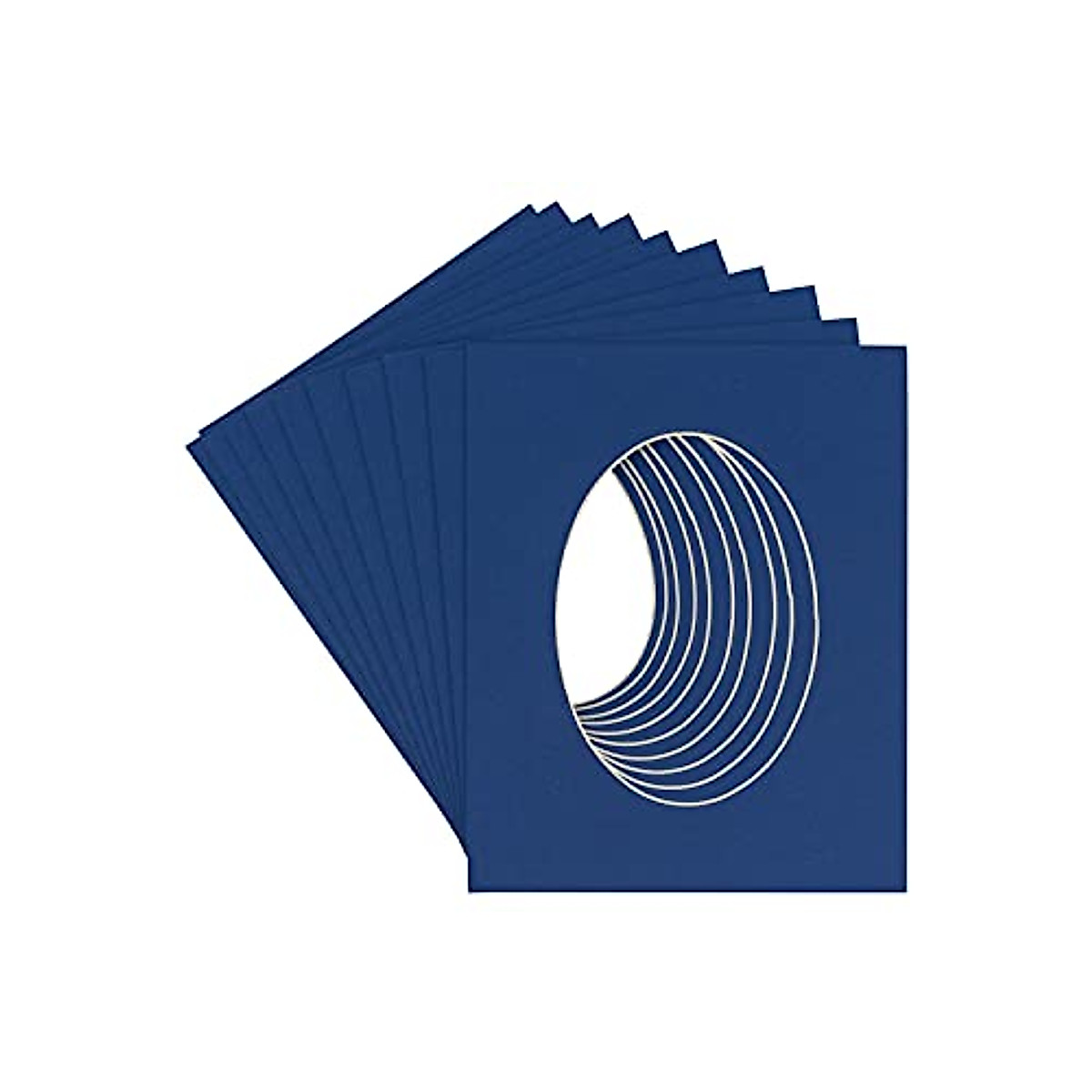 CountryArtHouse Bottle Blue Acid Free 16x20 Oval Picture Frame Mat with White Core Bevel Cut for 13x16 Pictures - Fits 16x20 Frame - Pack of 10 Matboards