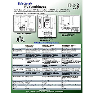 MidNite Solar MNPV8-MC4 Pre-Wired Combiner 8 Position NEMA 3R with 8 Fuseholders
