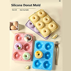 Silicone Donut Mold Doughnut Pan - Silicone Cupcake Pan, Silicone Cupcake Molds - Silicone Baking Cups - Measuring Spoons, Non-Stick Dishwasher Safe - 15 pack
