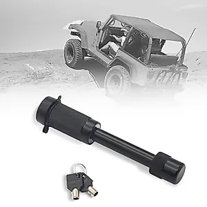 ZBGUN 1 PC Car Hitch Lock with Locking Keys, 6.7In Waterproof Durable Metal Vehicle Tow Receiver Hitch Lock Pin, Universal Anti-Theft Weatherproof RV Trailer Receiver Lock Accessories (Black)