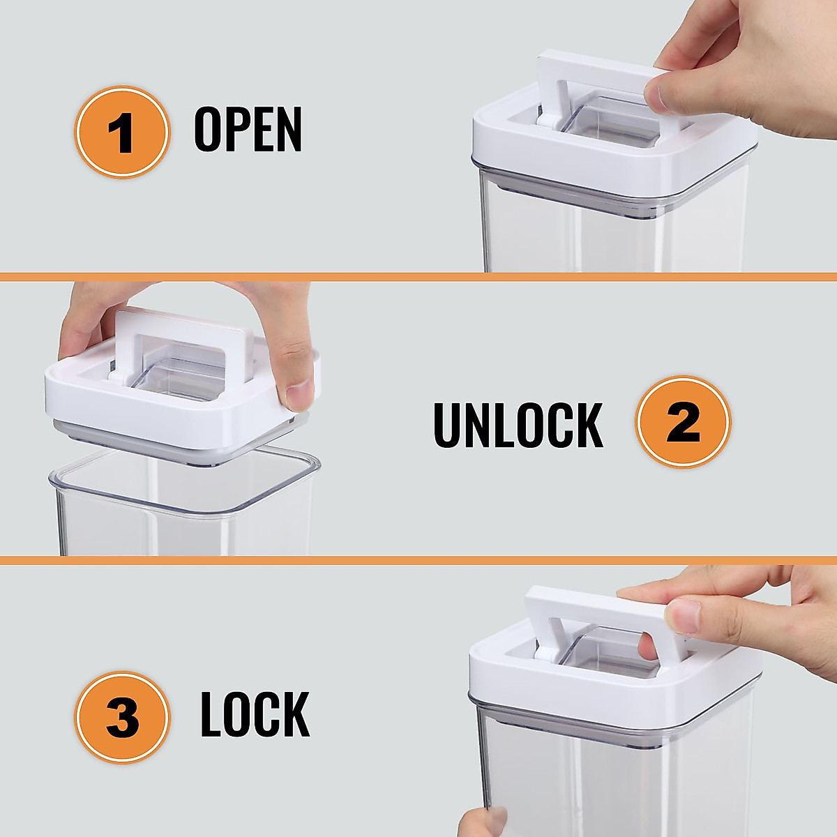 5 Pack Plastic Storage Jars with Airtight Lid: Airtight Food Storage Containers with Lids,Storage Jars for Pantry Organization and Storage for Cereal Flour & Sugar(BPA Free)