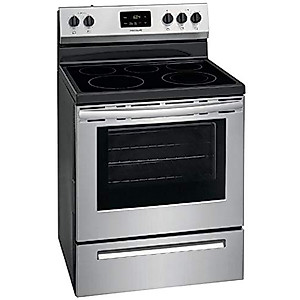 Frigidaire FCRE3052AS 30" Freestanding Electric Range with 5.3 cu. ft. Capacity Quick Boil Store-More Storage Drawer and SpaceWise Expandable Elements in Stainless Steel