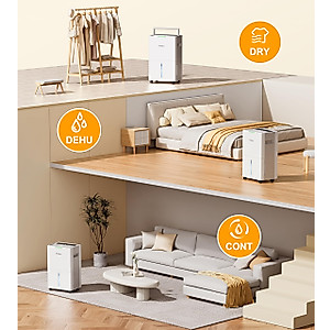 Wpsoert 4,000 Sq.Ft Dehumidifier for Basement with Drain Hose, 45 Pints Dehumidifiers for Home Large Room, Bedroom Intelligent Humidity Control with Auto Shut Off, Auto Defrost, Dry Clothes, 24H Timer