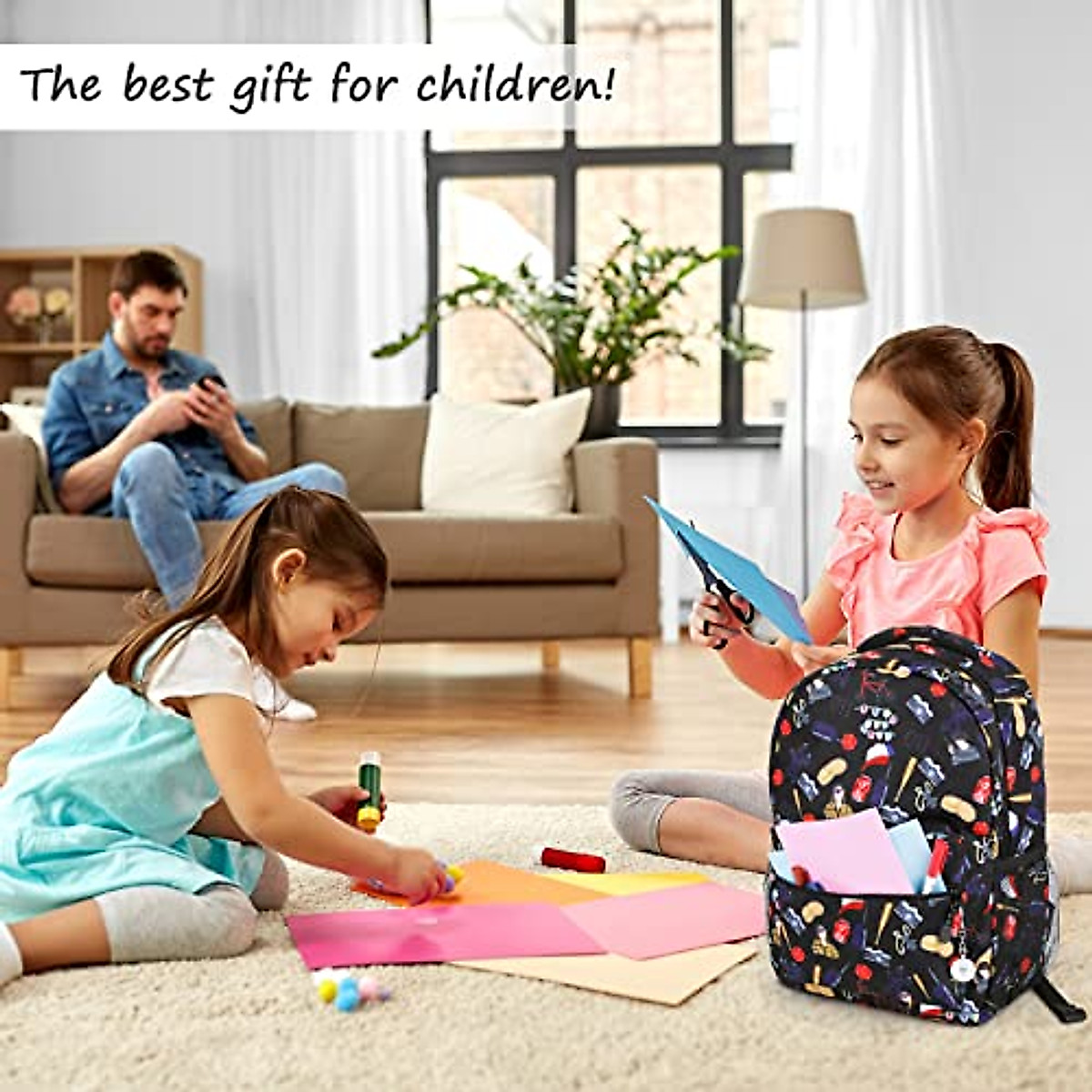 Eyehoce Funny Stranger School Backpack, Black Bookbag College High School Bags For Boys Girls, Travel Work Bag, Laptop Backpacks for Women Men Stranger Movie Gift