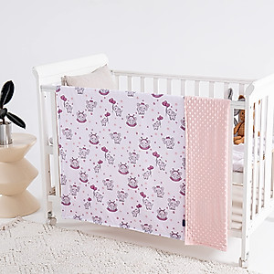 QSTEHEML Baby Blankets Super Soft for Boys Girls, Pink Minky Lightweight Elephant Blanket with Double Layer Unisex Newborn Travel Blanket for Toddler Nursery Crib Stroller, 30X40 Inches
