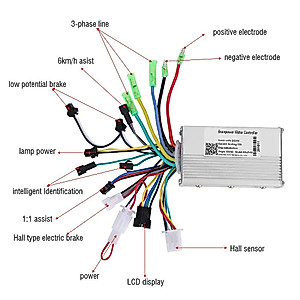 Motor Brushless Controller with Rainproof LCD Display Control Panel and shifting Switch Accessory for Electric Bike Electric Scooter(48V)