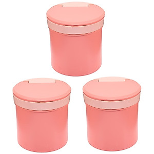 KICHOUSE 3pcs Soup Bowl Soup Cups with Lids Microwavable Mason Jar Soup Mug with Handle Travel Cups with Lids Microwavable Travel Mug With Cover Student Glass Bottle Plastic Pink