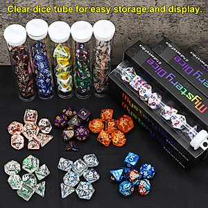 Haxtec Mystery DND Dice Set Random Style 7PC Polyhederal Dice Set with Dice Display Case Dungeons and Dragons Dice Blind Box DND Gifts
