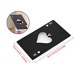 DS. DISTINCTIVE STYLE Bottle Opener Ring and Ace Poker Shaped Cap Opener Lightweight Stainless Steel Credit Card Size Beer Soda Bottle Opener - Black - Bar World Cup Party Supplies