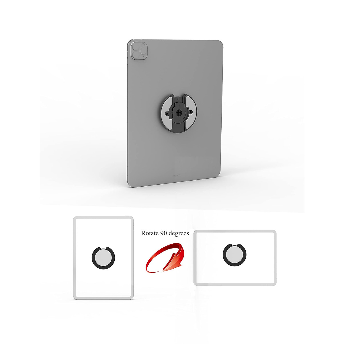 NOTMBESTM Universal Tablet Wall Mount Adjustable 90 Degrees Rotating Tablet Holder Fit for ipad/Kindle/e-Reader and More(2Pack)(Black)