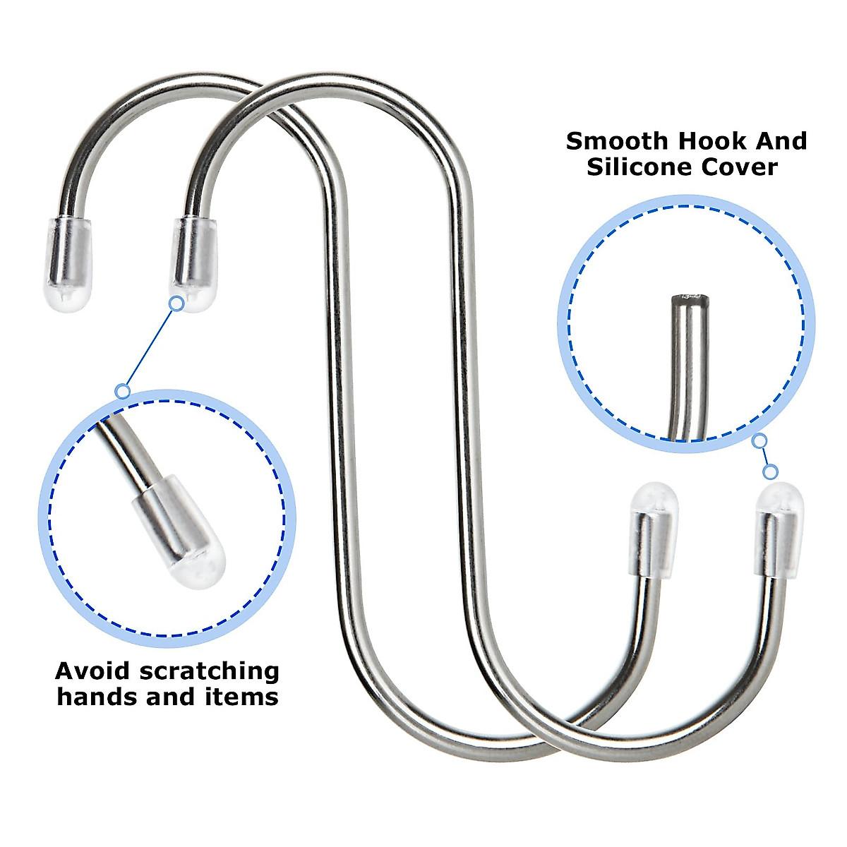 ACXFOND 100Pcs S Hooks for Hanging 3.5 Inch S Shaped Hanging Hooks Heavy Duty S Hooks Metal Hooks for Hanging Kitchen Utensils, Plants, Pot, Pan, Cups, Towels