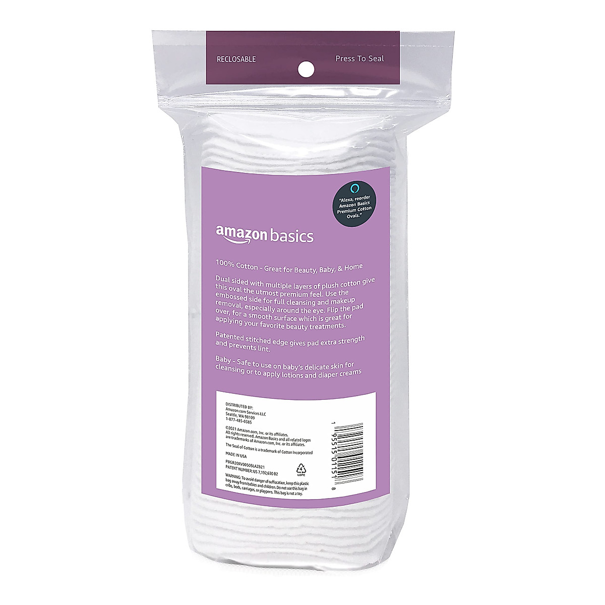 Amazon Basics Oval Premium Pads, 300 Count (6 Packs of 50) (Previously Solimo)