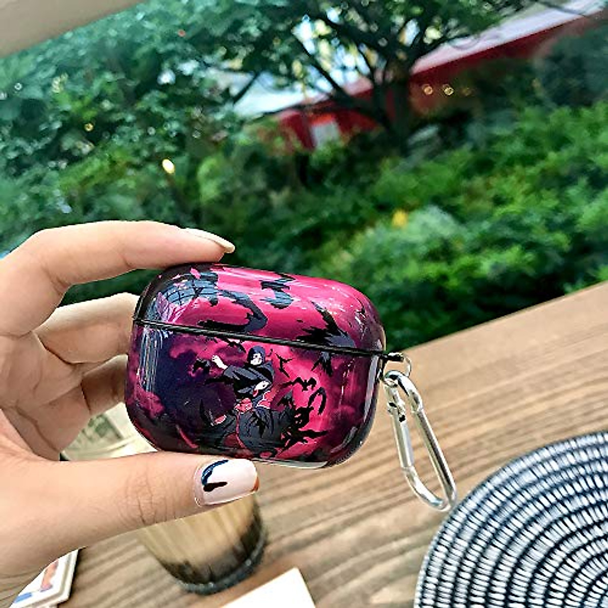 Air pod Pro Case, YAKFX Shockproof and Drop-Proof Luxury TPU Hard Protective Cover, IMD Fashion Pattern Printing, Air pod Pro Case Suitable for Everyone (TPU/Pro/Bat Itachi)