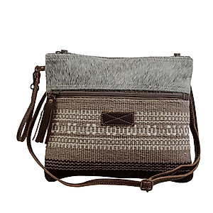 Myra Bag Presentable Small & Crossbody Bag Upcycled Cotton & Hair Leather S-3067