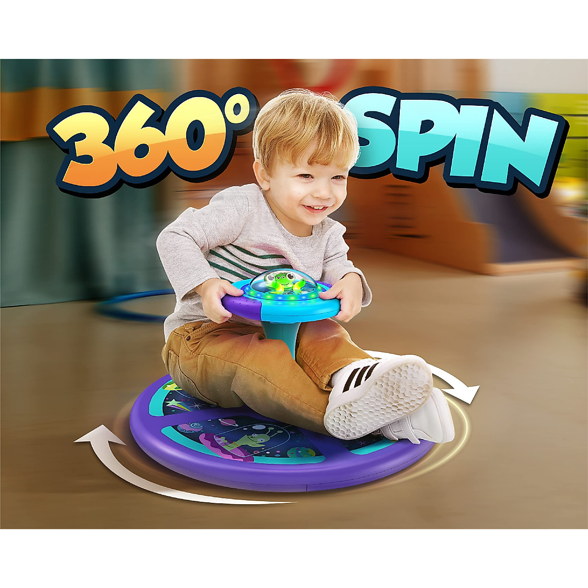 MindSprout Light-Up Space Twister | 360° Sit Twist and Spin, Toddler Toys Age 2, 3, 4, 5, Birthday for Boy Girl, 18 Months +, LED Lights, Kids Toy Indoor or Outdoor for 2 Year Old (Patent Pending)