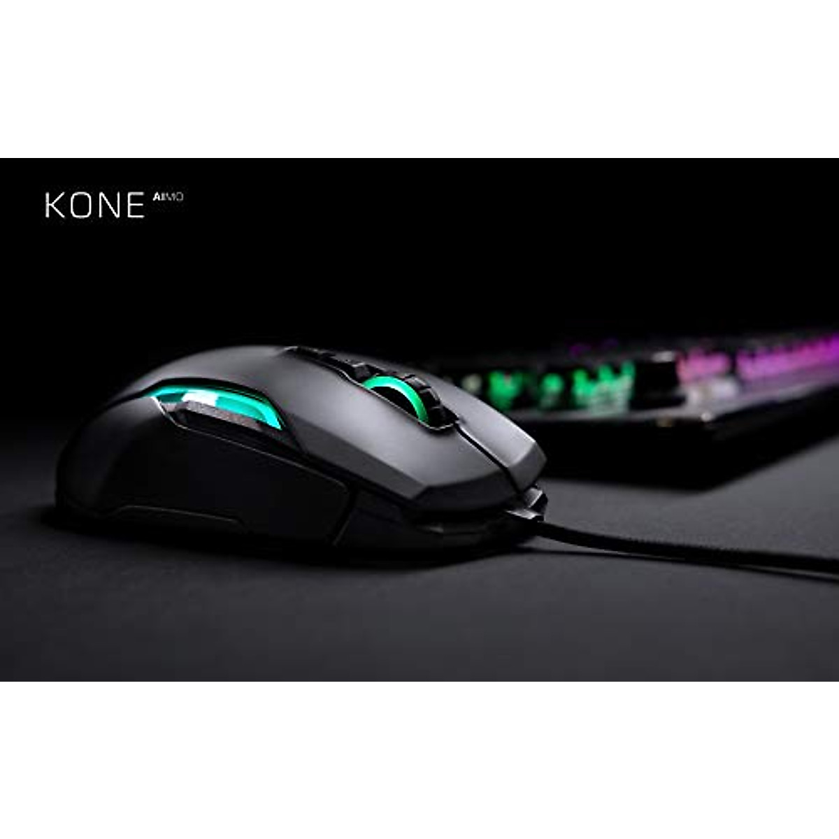 ROCCAT Kone AIMO Remastered PC Gaming Mouse, Optical, RGB Backlit Lighting, 23 Programmable Keys, Onboard Memory, Palm Grip, Owl Eye Sensor, Ergonomic, LED Illumination, Adjustable to 16,000 DPI-Black