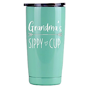 Grandma's Sippy Cup 20oz Stainless Steel Insulated Tumbler Gifts for Grandma Best Grandma Mimi Nana Gifts Grandmas Sippy Cup Grandma Tumbler First Time Grandma Gifts Grandma Shower Gifts Best Grammy